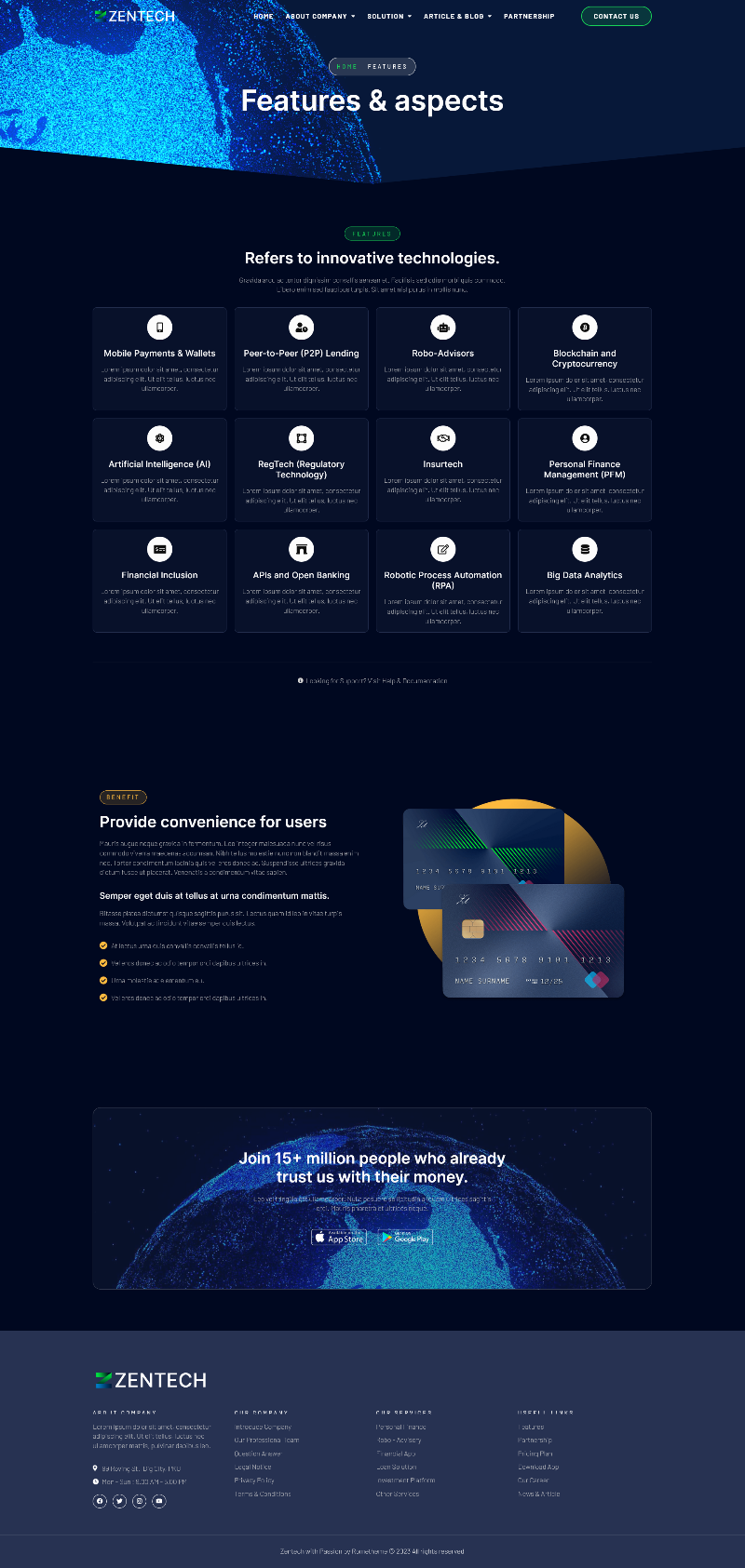 Zentech - Mobile App & Fintech Startup Elementor Template Kit by Rometheme